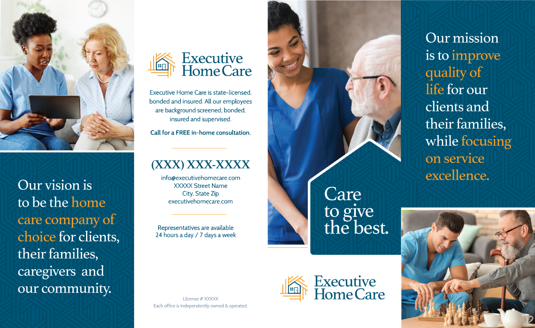 Four Panel Brochure – Executive Home Care Company Store